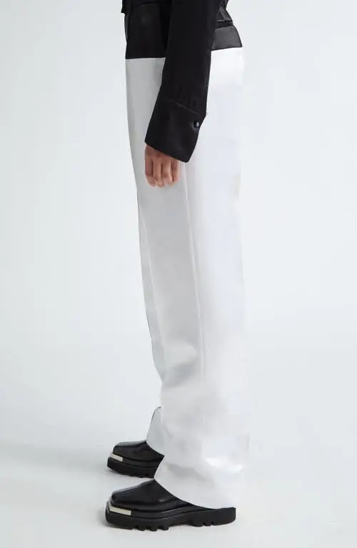 Peter Do Satin Straight Leg Pants In Black/ White - 82% Off